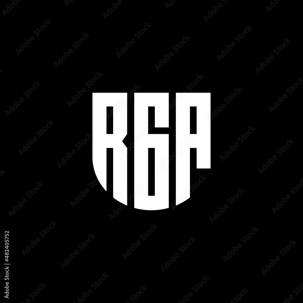 RGA letter logo design with black background in illustrator, vector ...