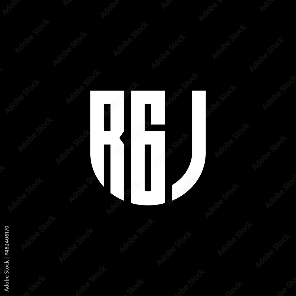 RGJ letter logo design with black background in illustrator, vector ...