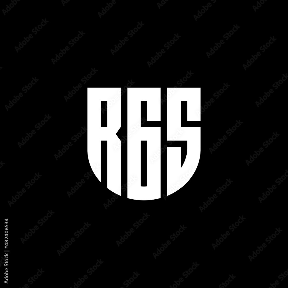 RGS letter logo design with black background in illustrator, vector ...