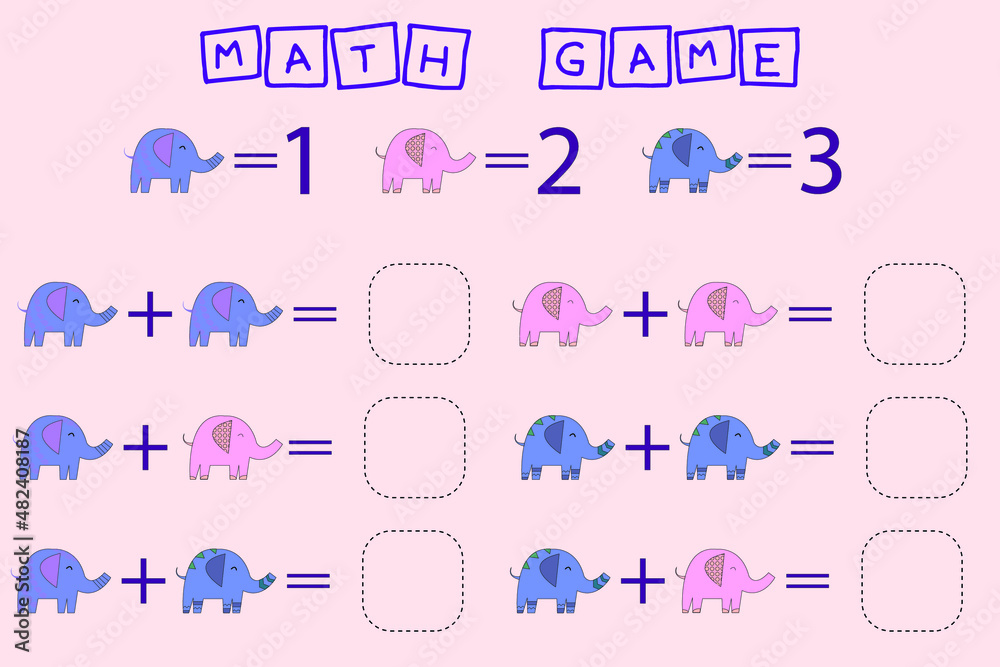 worksheet vector design, task to calculate the answer and connect to ...