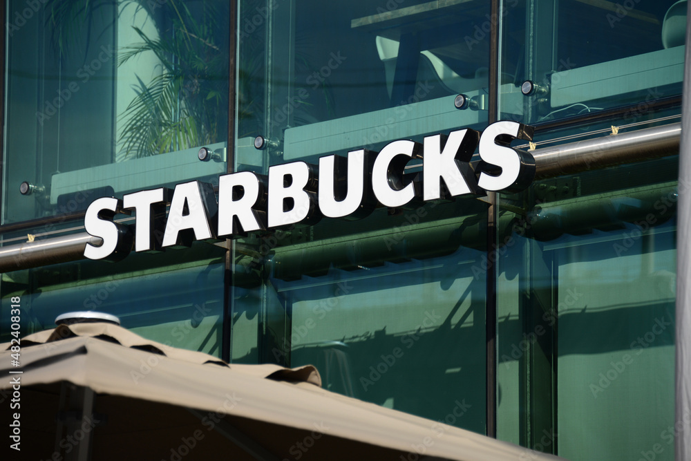Hannover, Lower Saxony, Germany - September 26, 2018: Starbucks Cafe in ...