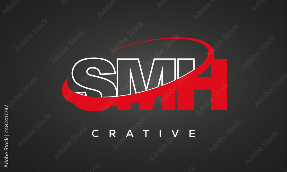 SMH letters creative technology logo design Stock Vector | Adobe Stock