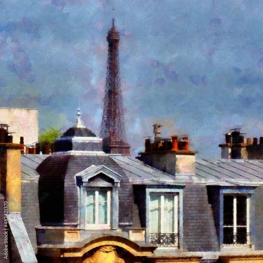 Beautiful places in Paris. Colourful views of Paris. Famous outdoor ...