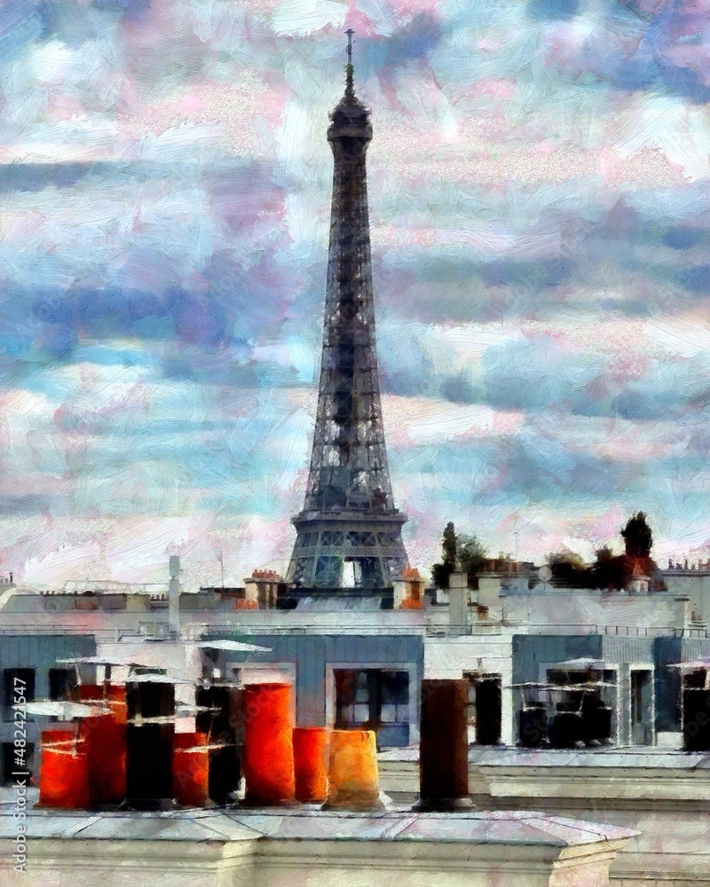 Beautiful places in Paris. Colourful views of Paris. Famous outdoor ...