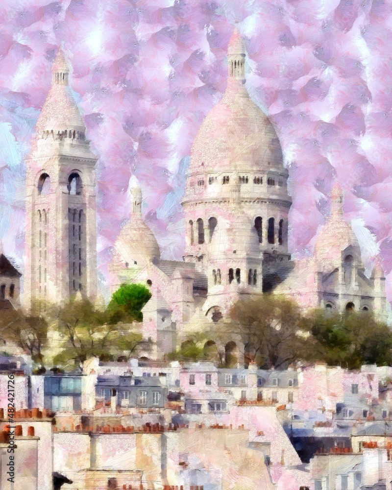 Beautiful places in Paris. Colourful views of Paris. Famous outdoor ...