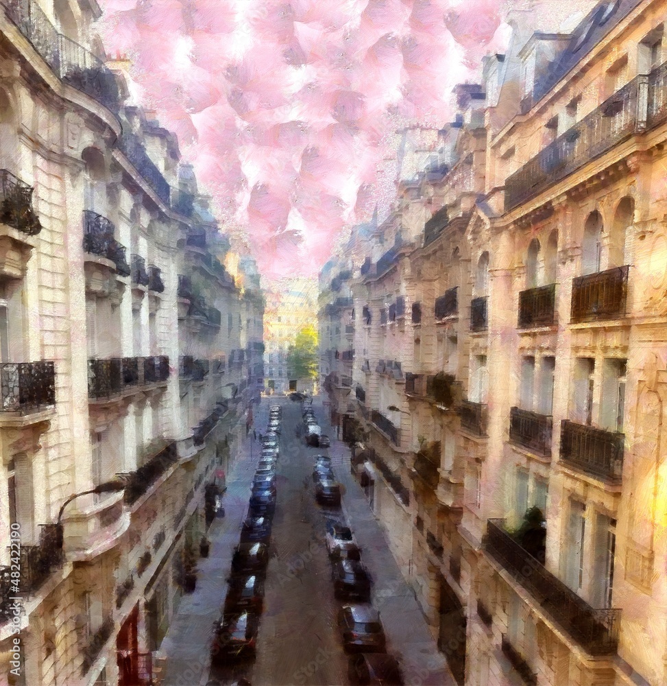 Beautiful places in Paris. Colourful views of Paris. Famous outdoor ...