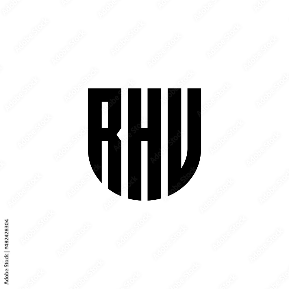Vecteur Stock RHU letter logo design with white background in ...