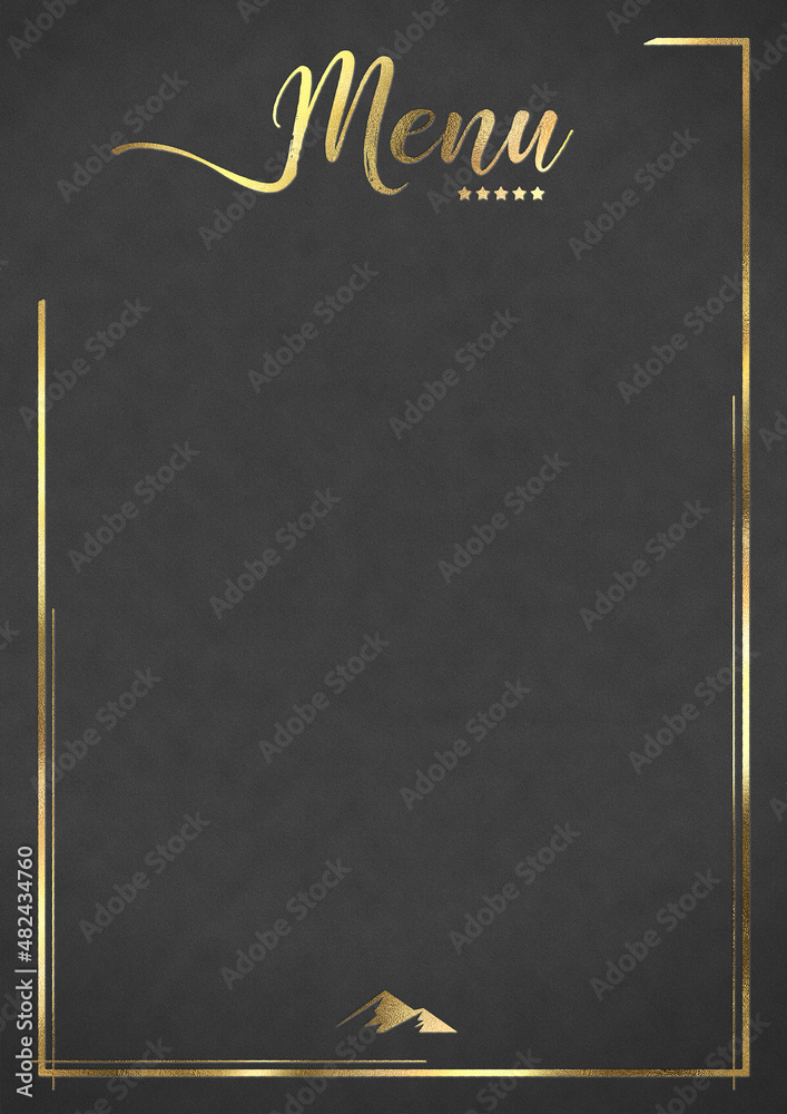 Grey Luxury Restaurant Menu Background Suede with Embossed Gold Lines ...