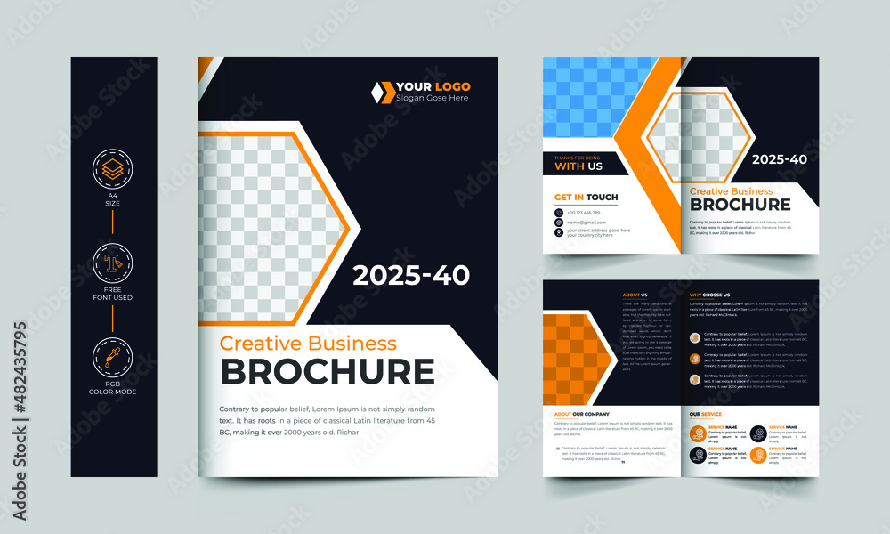 corporate brochure editable template layout, minimal business brochure ...