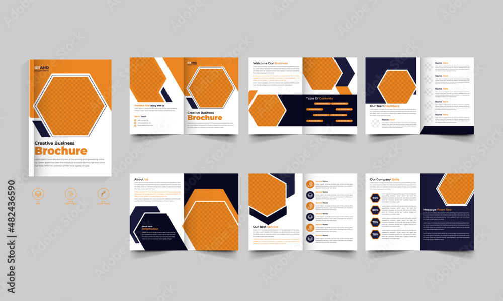 set of bifold brochure template design with abstract shapes, corporate ... set of bifold brochure template design with abstract shapes, corporate ...