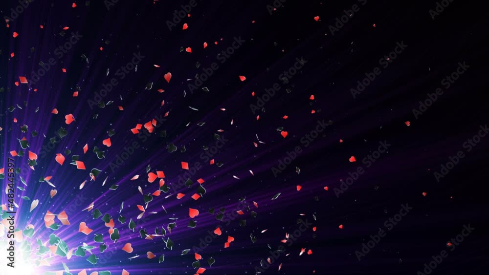 Flying French Card Symbols Animation, Poker Concept, Background, Loop ...