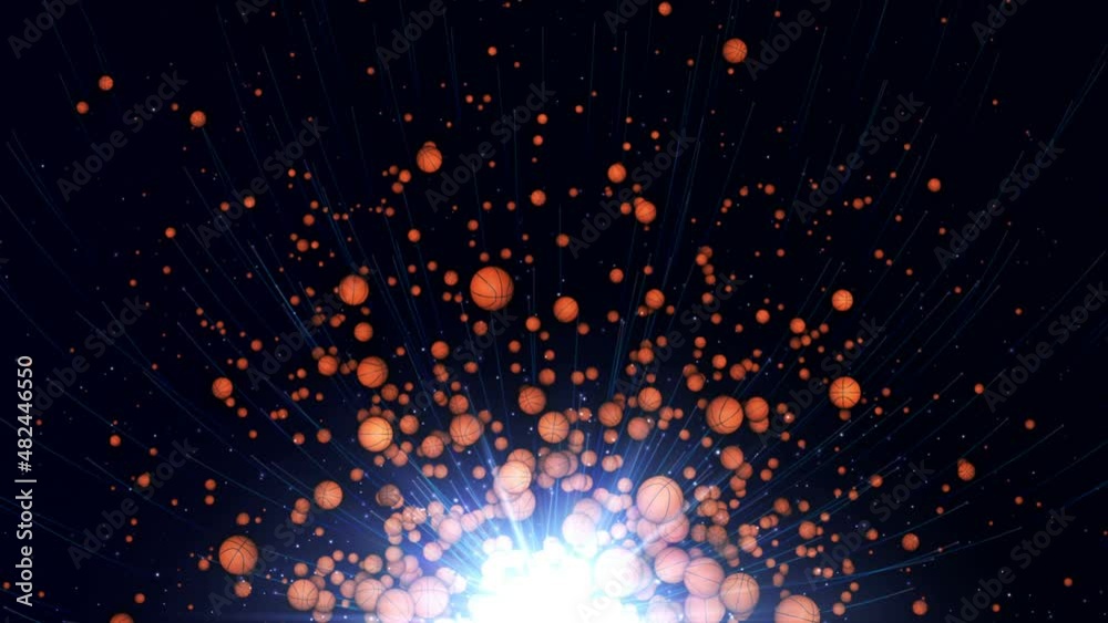 Flying BASKET BALLS, Animation, Rendering, Background, Loop, 4k Stock ...