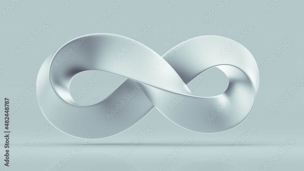 White Infinity symbol 3D rendering illustration Stock Illustration ...