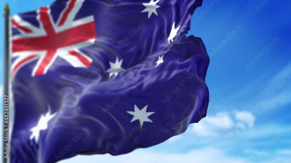 Australian flag is waving slow motion in full screen. Loopable 4K ...
