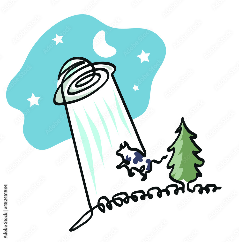 One line drawing of UFO alien abduction One continuous line drawing of ...