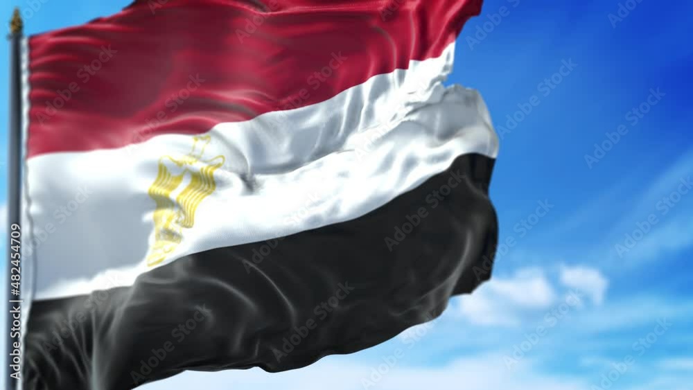 Egyptian flag is waving slow motion in full screen. Loopable 4K ...