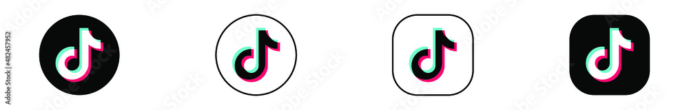 Tik Tok glitch icon of social media. Tik Tok icon. tik tok application ...