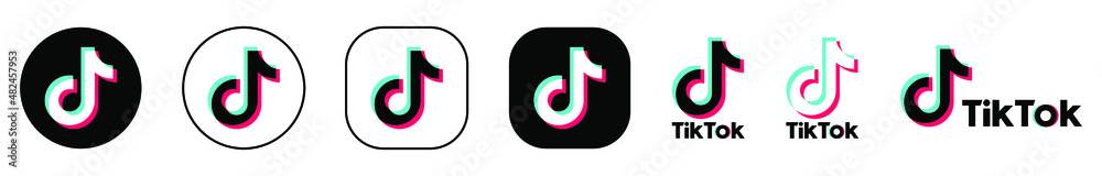 Tik Tok glitch icon of social media. Tik Tok icon. tik tok application ...