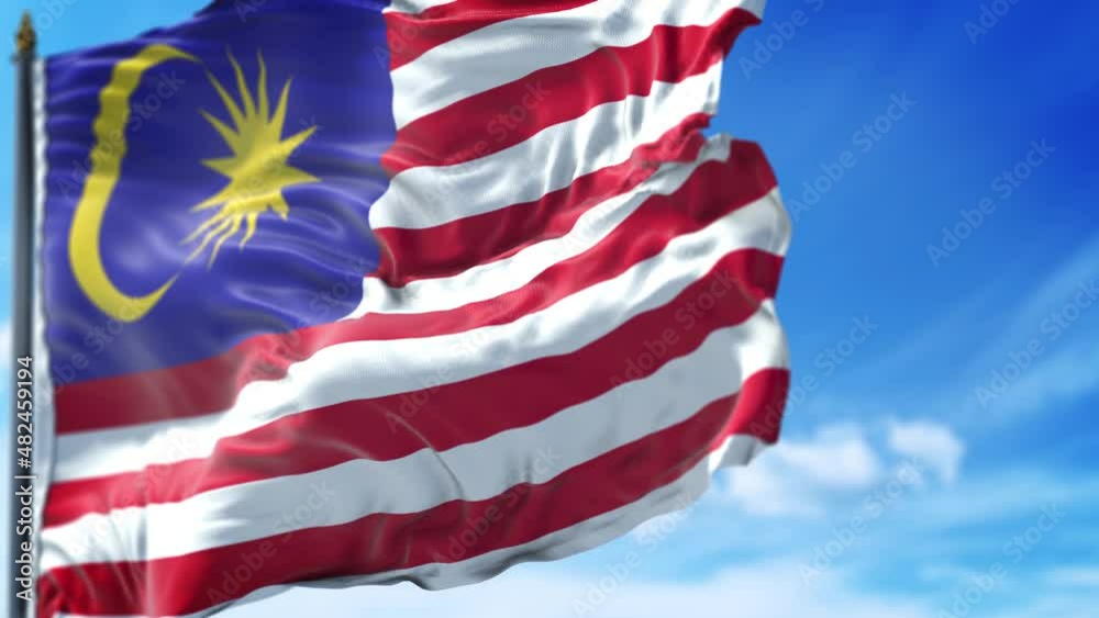 Malaysian Flag Is Waving Slow Motion In Full Screen Loopable 4K malaysian-flag-is-waving-slow-motion-in-full-screen-loopable-4k