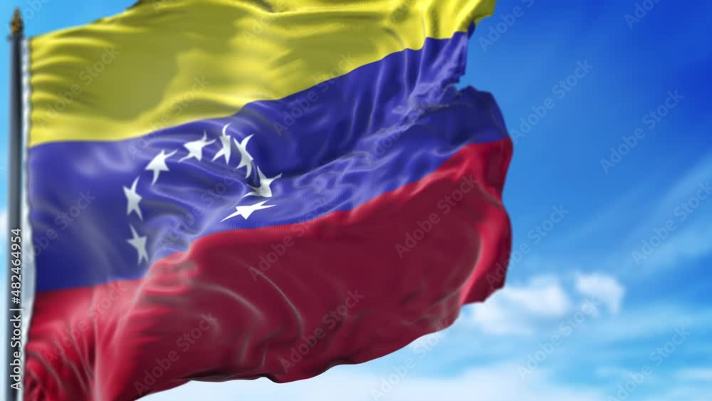 Venezuelan flag is waving slow motion in full screen. Loopable 4K ...