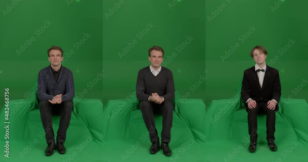 Vidéo Stock GREEN SCREEN CHROMA KEY Front view of Spectators wearing ...
