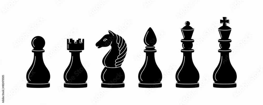 Collection of chess figures. vector illustration. Set of different ...
