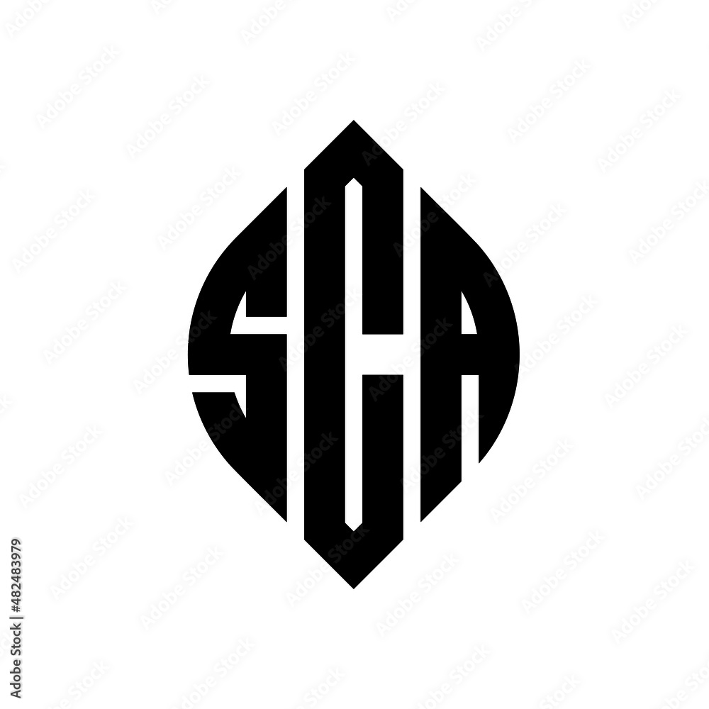 SCA circle letter logo design with circle and ellipse shape. SCA ...