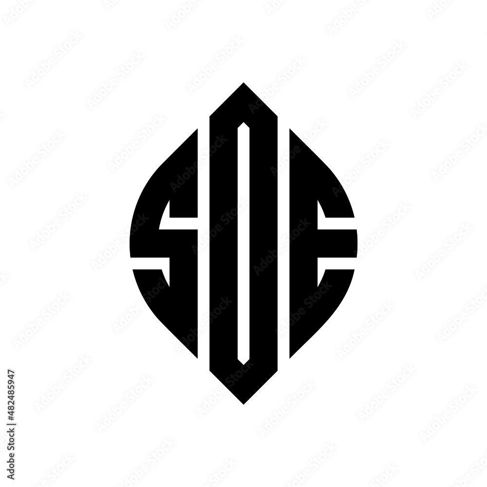 SOE circle letter logo design with circle and ellipse shape. SOE ...