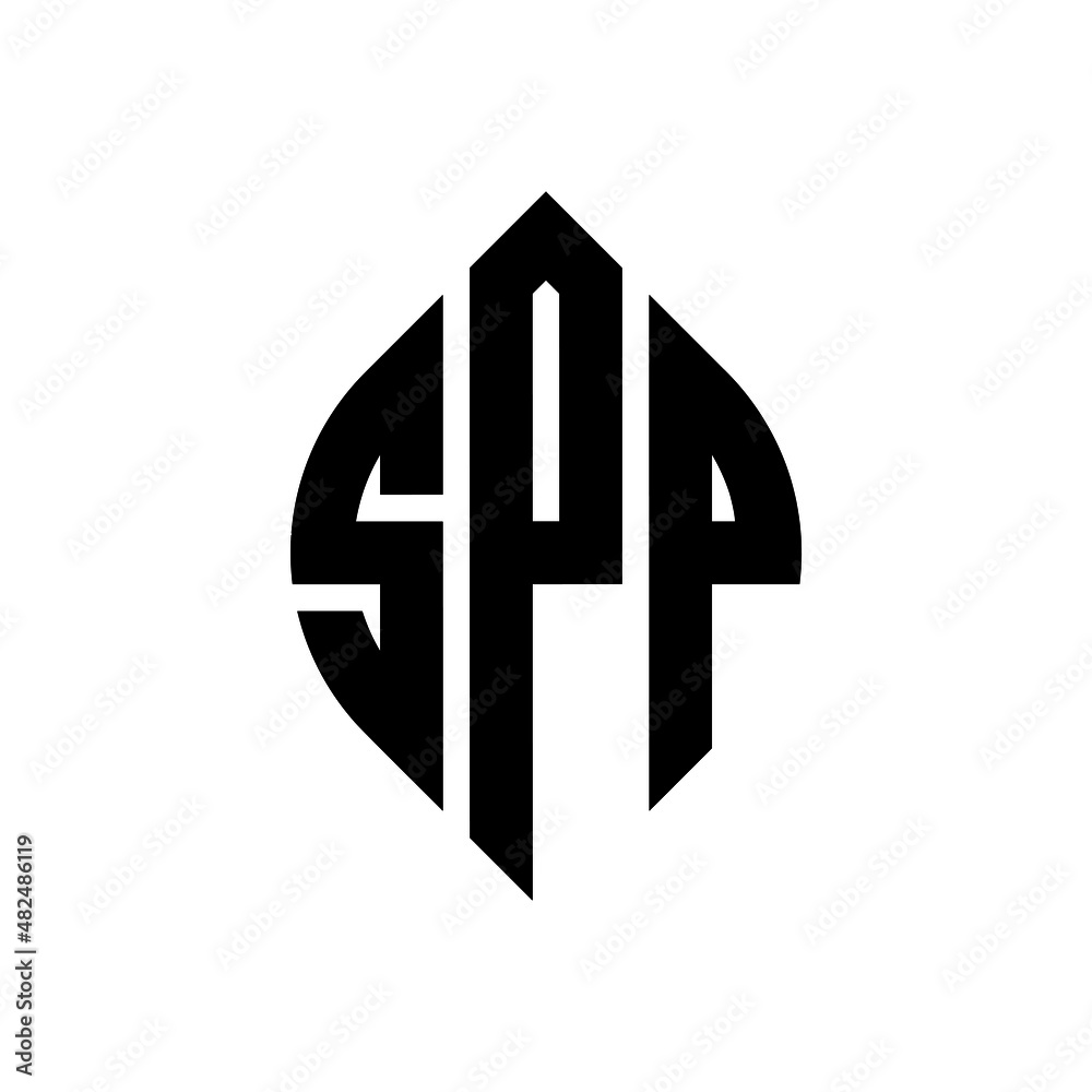 SPP circle letter logo design with circle and ellipse shape. SPP ...