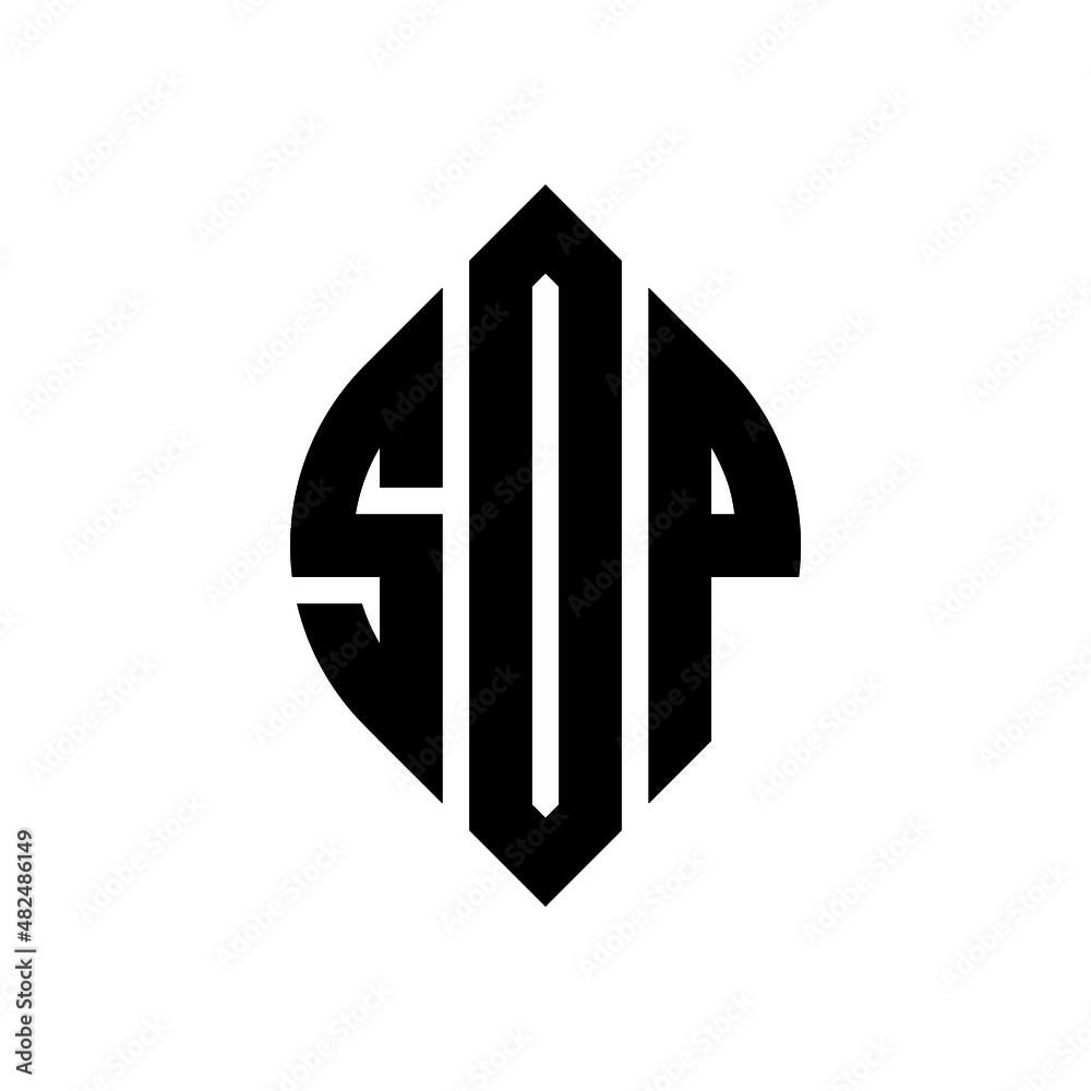 SOP circle letter logo design with circle and ellipse shape. SOP ...
