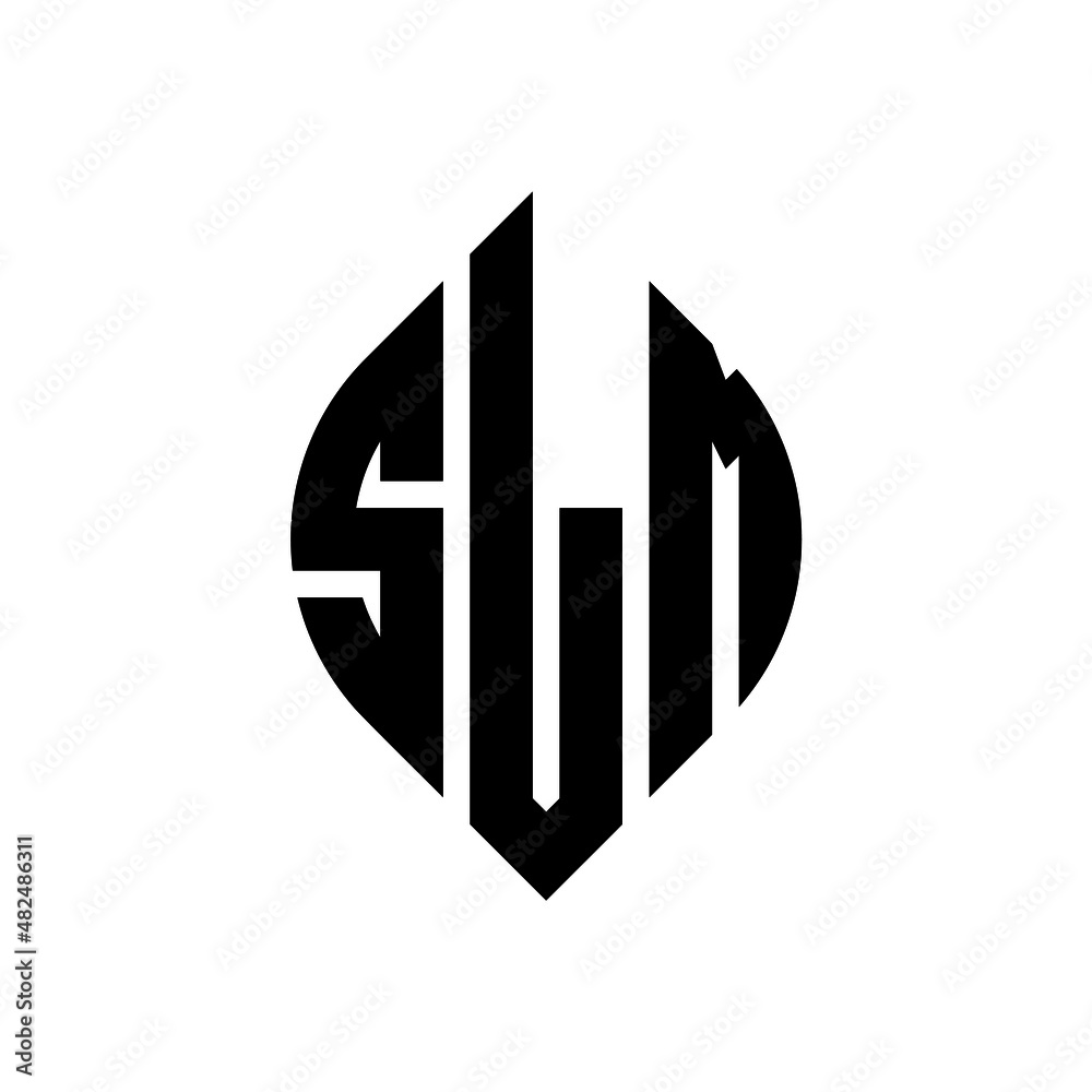 SLM circle letter logo design with circle and ellipse shape. SLM ...