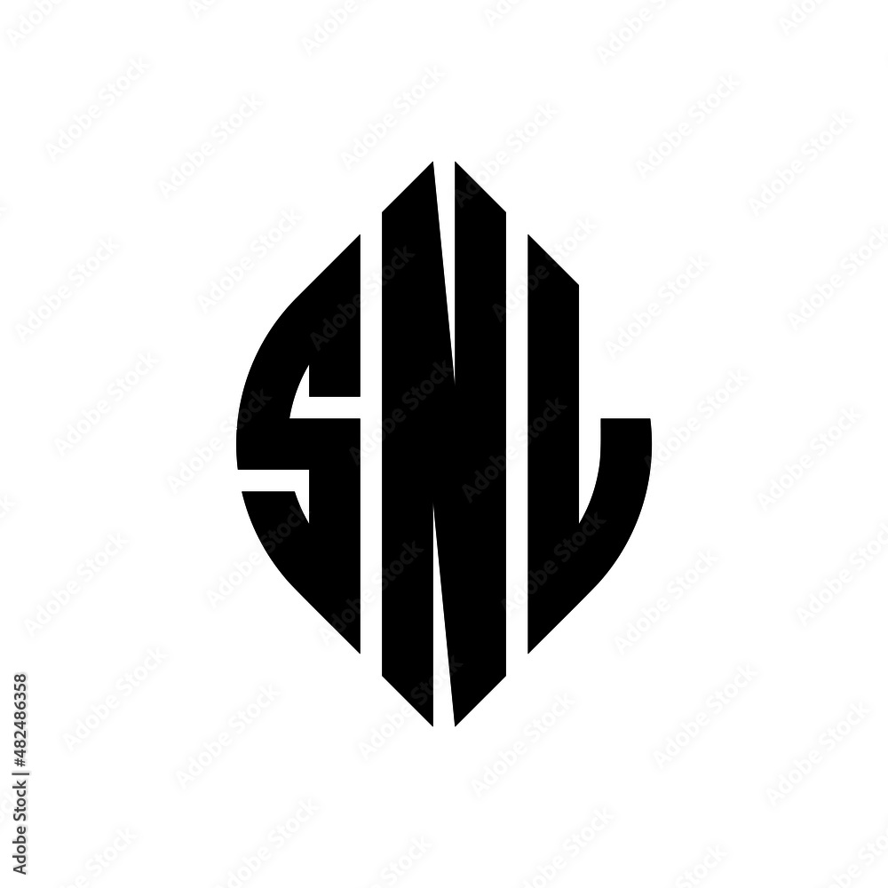 SNL circle letter logo design with circle and ellipse shape. SNL ...