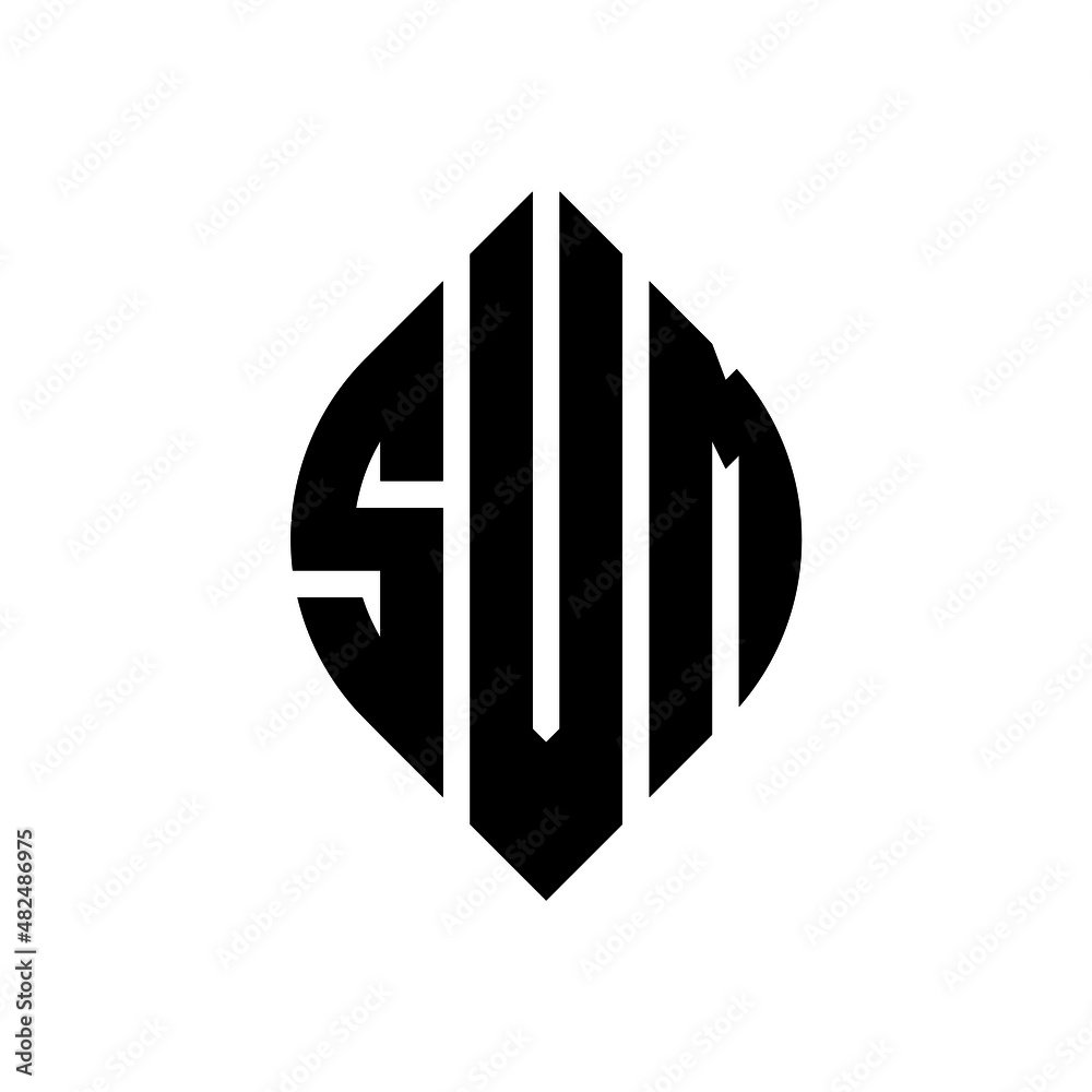 SVM circle letter logo design with circle and ellipse shape. SVM ...