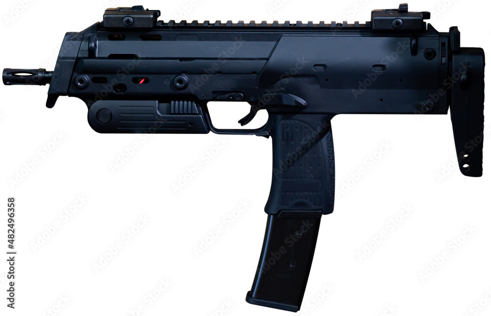 Firearm, machine gun isolated over white background. Stock Photo ...