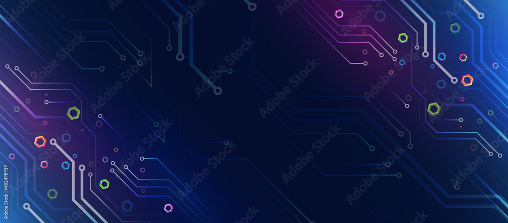 Wide Abstract modern futuristic, technology background. Hi tech digital ...