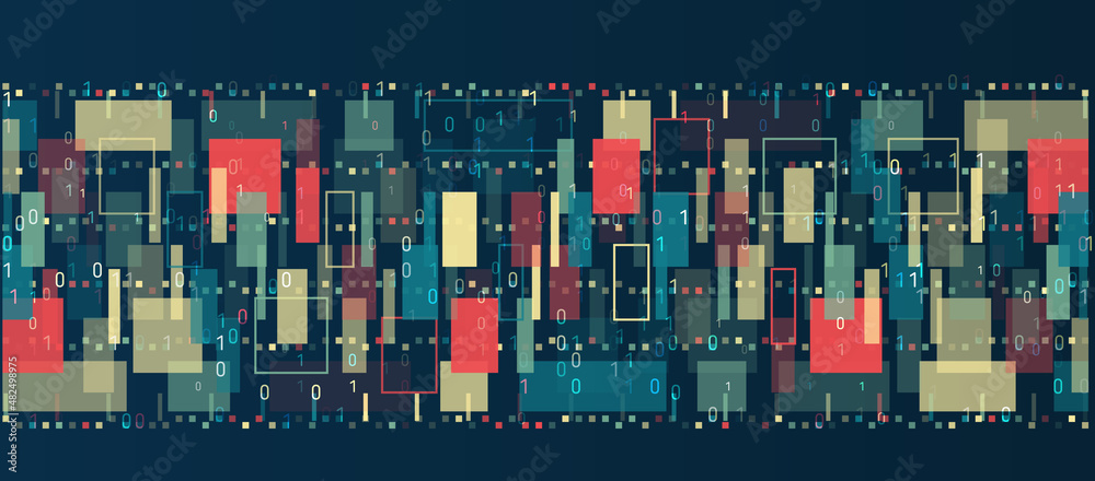 Big data visualization. A dynamic array of information. Data sorting ...