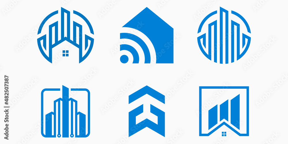 Tech City Logo icon set. Symbol Template Design Vector. Concept ...