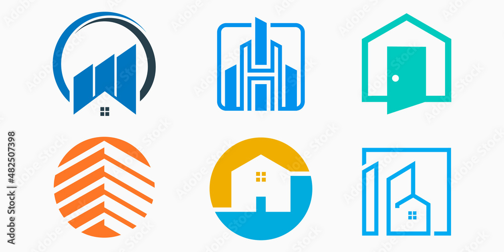 building Logo icon set. Symbol Template Design Vector. Concept ...