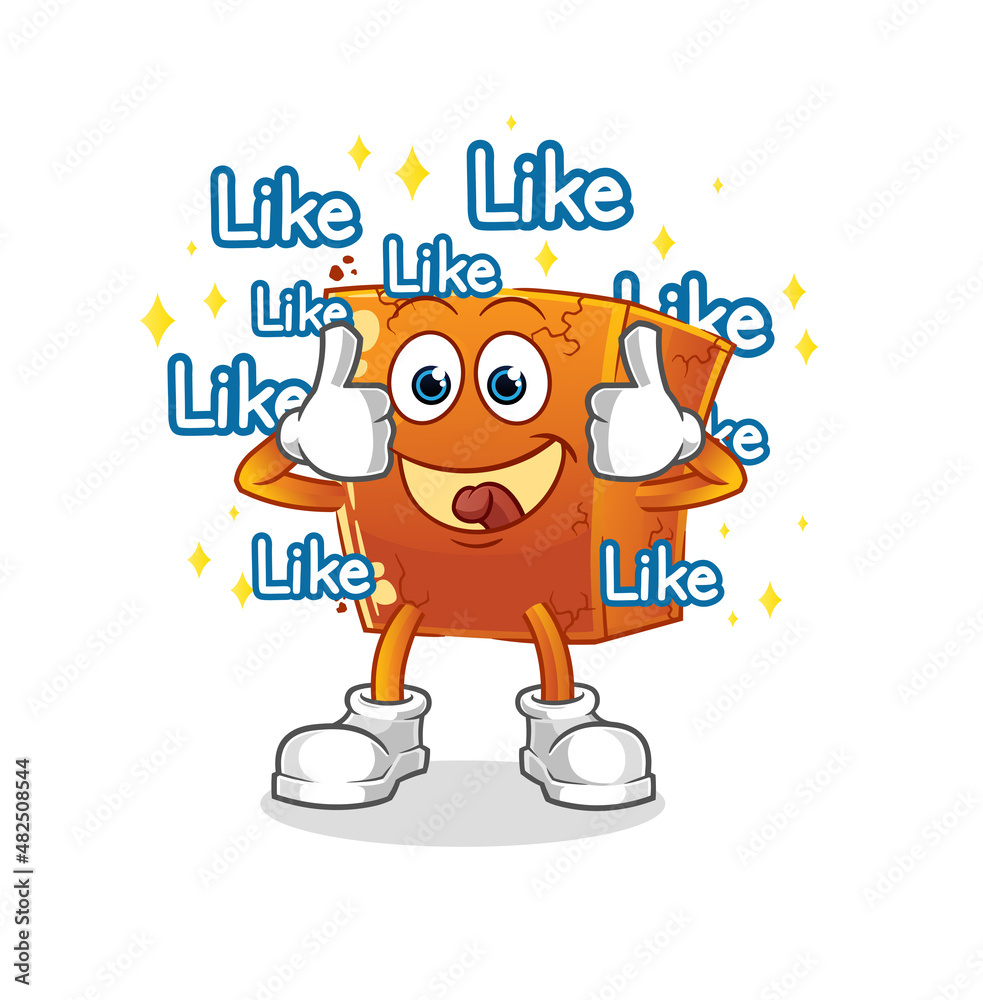 brick give lots of likes. cartoon vector Stock Vector | Adobe Stock