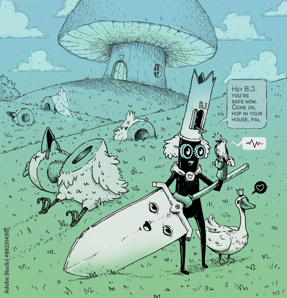 Cartoon characters illustration, storytelling drawing, hand draw style ...