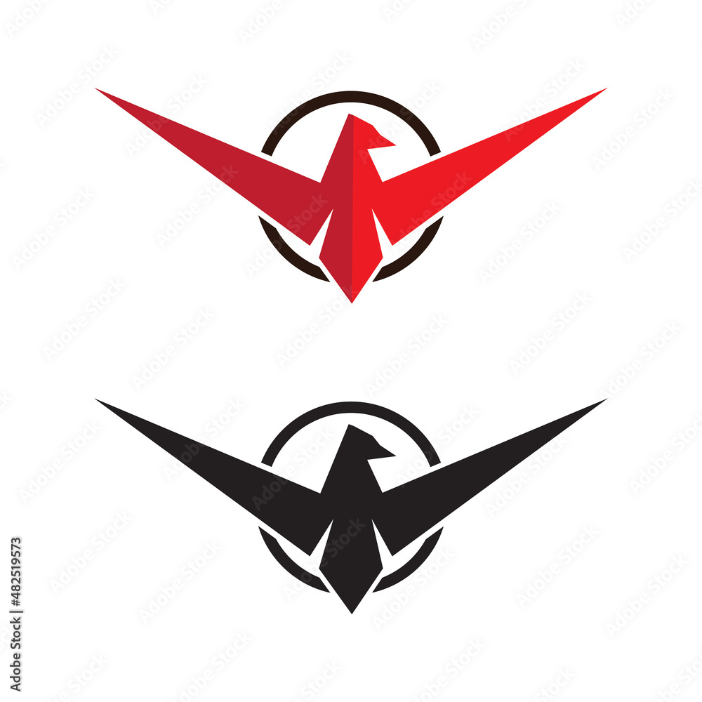 Phoenix bird logo illustration symbol. creative minimal circle logo ...