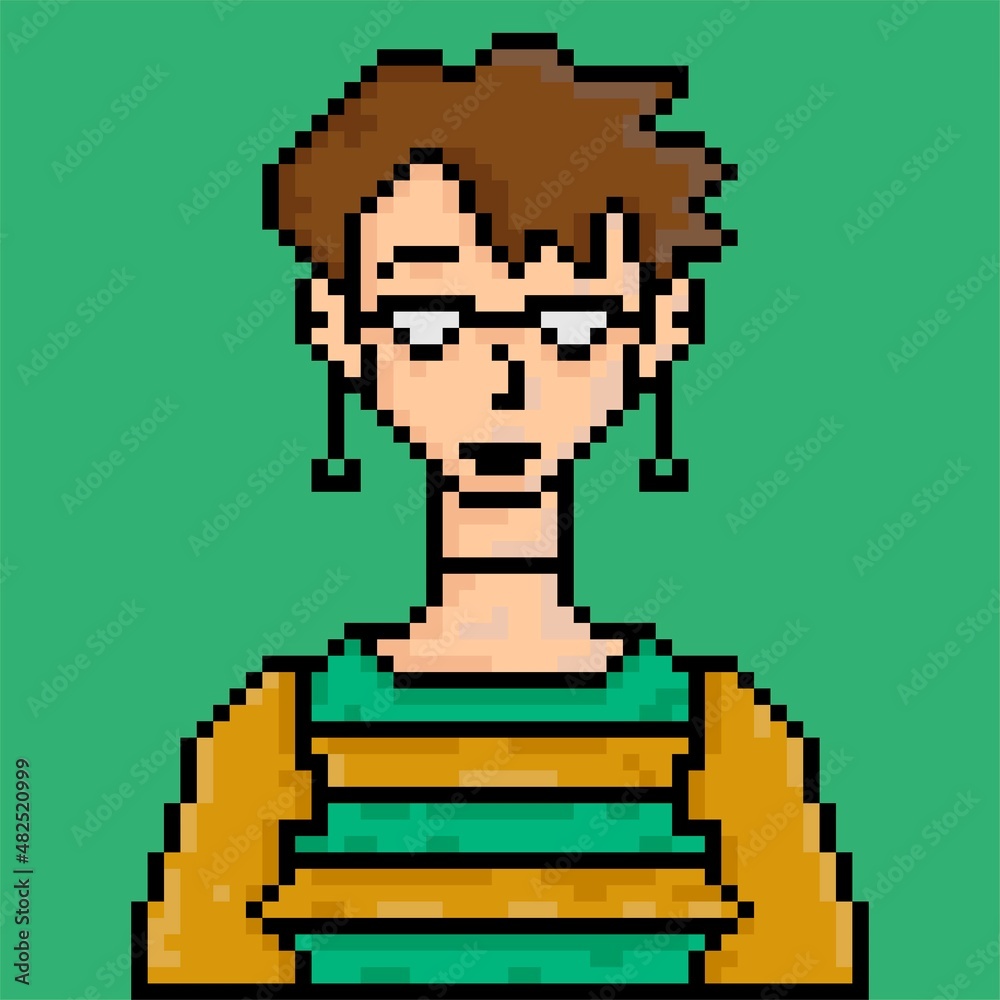 Pixel art style people character illustration Stock Vector | Adobe Stock