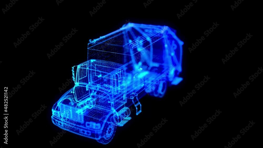 Garbage truck with frontal loader. Collection and transportation of ...