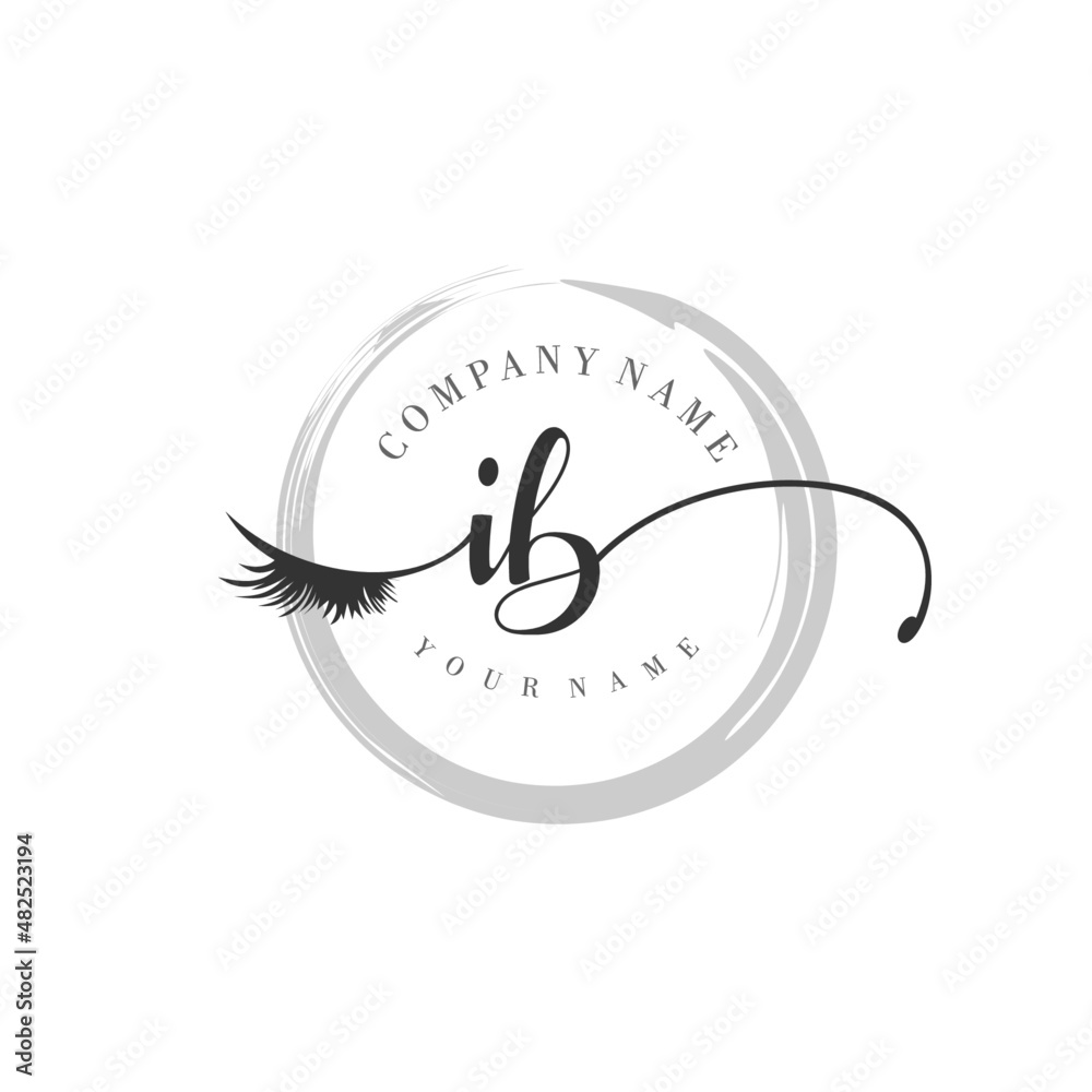 initial IB logo handwriting beauty salon fashion modern luxury monogram ...
