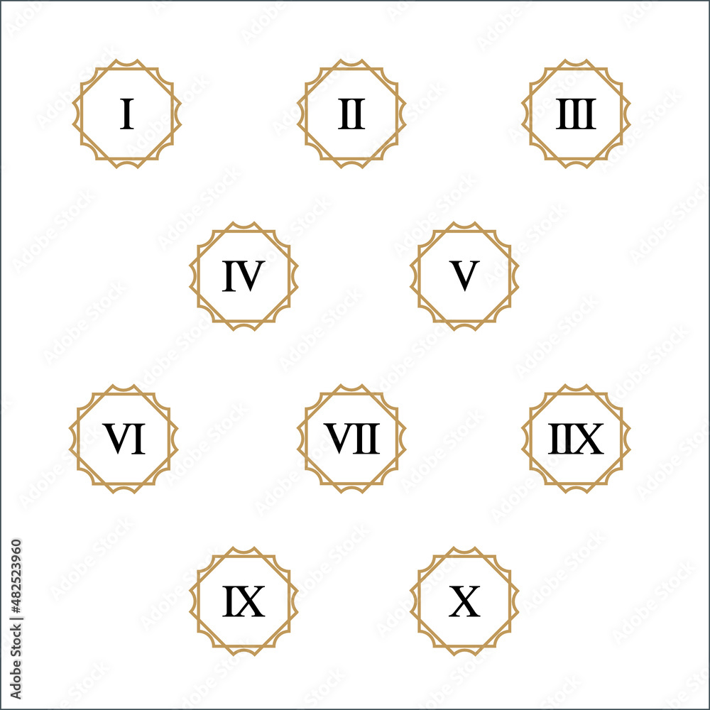Colorful info-graphic roman numbers can be use to create presentation ...