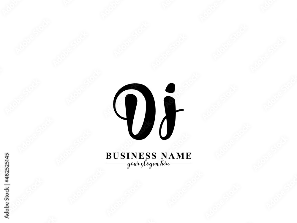 New Signature DJ Logo, Cute Baby dj Signature Letter Logo Icon Vector ...