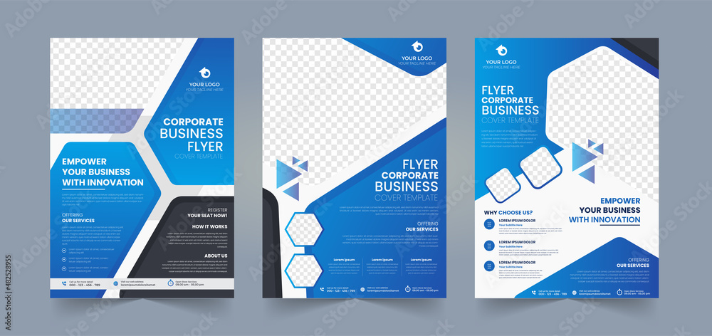 Creative business flyer pamphlet brochure or poster cover design set a4 ...