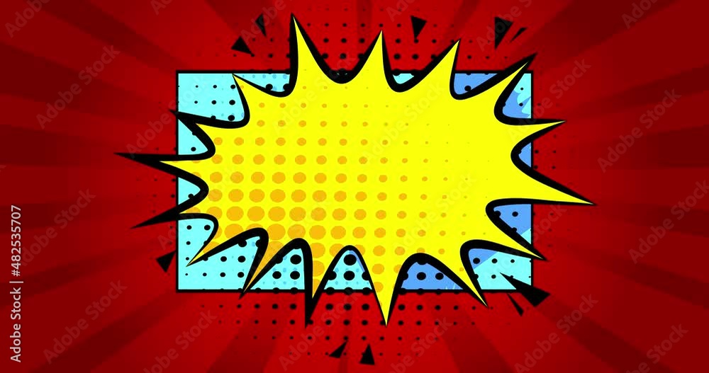 Video „Retro comic style pop art background. Manga cartoon backdrop ...