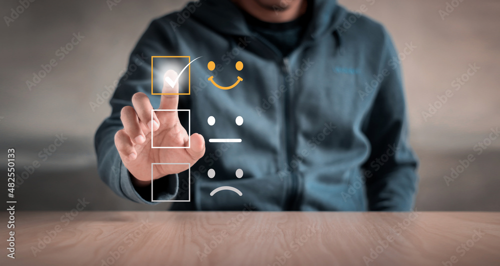 Customer service and Satisfaction concept ,Business people are touching ...