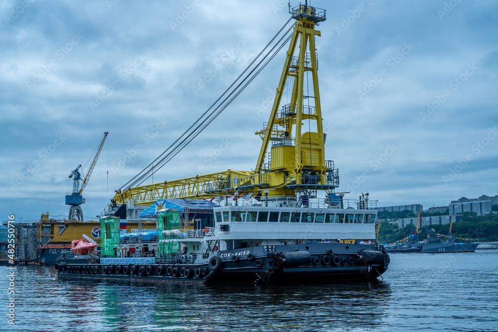 Concert venue on a floating crane. Stock Photo | Adobe Stock